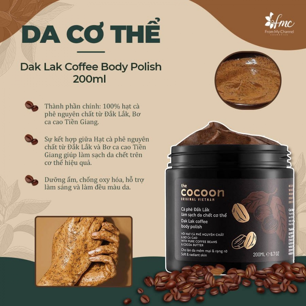 Bộ 3 Cà phê Đắk Lắk tẩy da chết Cocoon | fmccosmetics.com.vn
